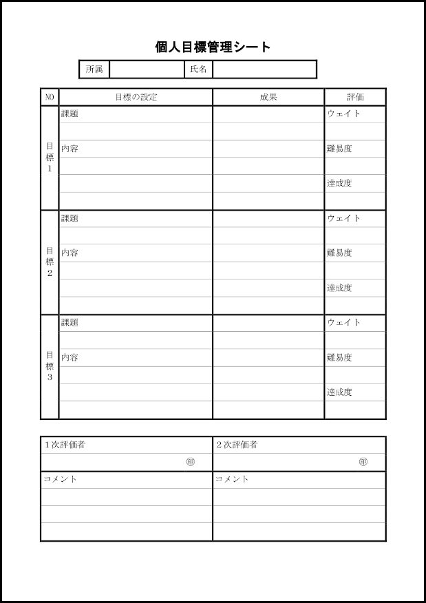 個人目標管理シート 8 評価（勤怠管理）〜m活 Microsoft Office活用サイト